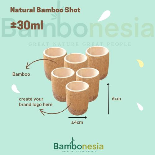 Jual Sloki Bambu Mini 30ml Foodgrade Bisa Custom Tulisan/ Gelas Bambu ...