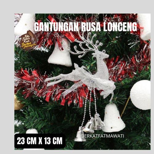 Jual TOPPER XMAS GANTUNGAN RUSA LONCENG / HIASAN GANTUNGAN RUSA ...
