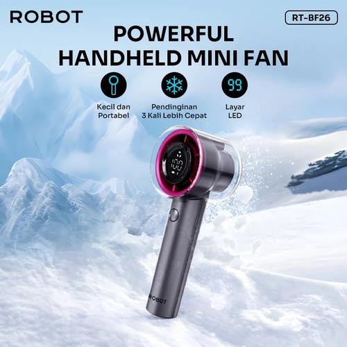 Jual KIPAS ANGIN PORTABLE MINI LED Kencang ROBOT Mini Fan RT-BF26 Grey ...