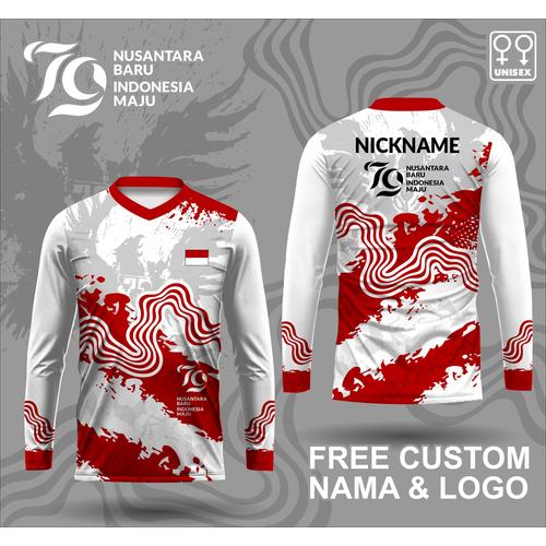 Jual kaos hut kemerdekaan ri 79 baju jersey dirgahayu kemerdekaan indonesia dewasa lengan ...