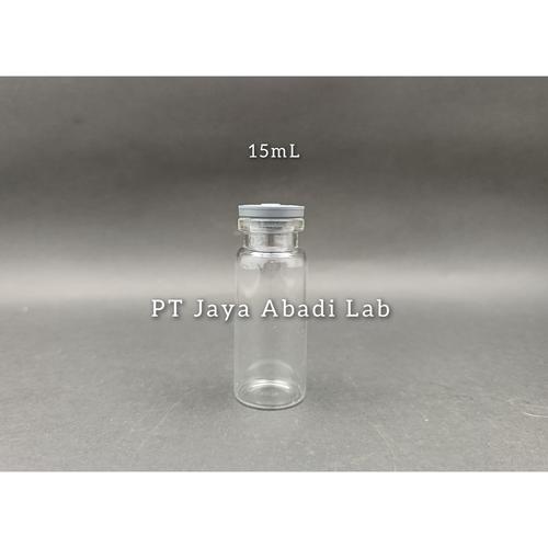 Promo botol kaca bening transparan vial amber 10 ml 10ml tutup karet ...