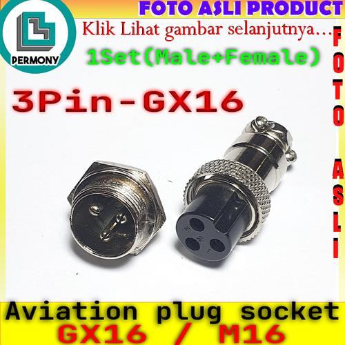 Jual Aviation Plug GX12 GX16 Connector CB Male Female 2 3 4 5 6 7 8 Pin ...