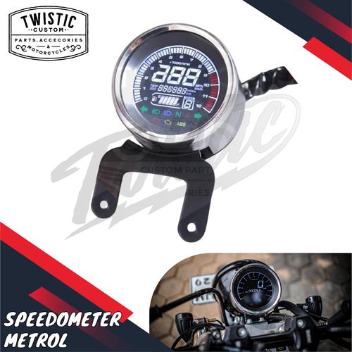 Jual Speedometer Digital Metrol Motor Custom Bobber Universal - Bracket ...