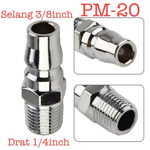 Jual PM-20 PM 20 Quick Coupler Drat 1/4 inch Selang 3/8 inch Sambungan ...