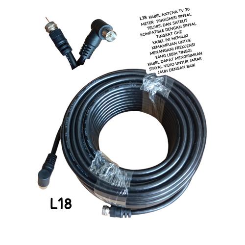Jual L18 ORI KABEL ANTENA TV 20 METER TELEVISI STB KONEKTOR RG6 COAXIAL ...