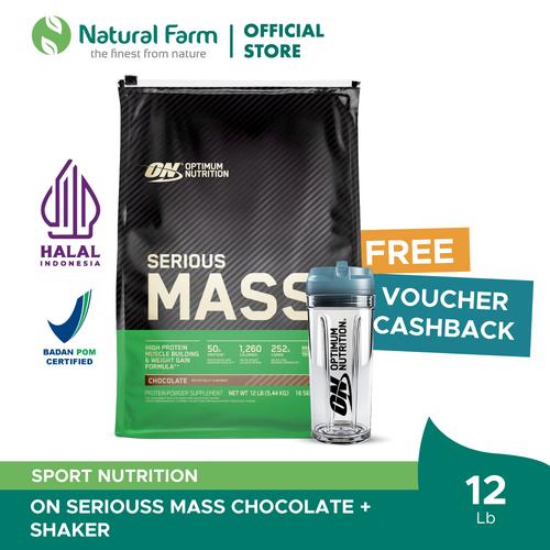 Promo Optimum Nutrition Serious Mass (12 Lb) Chocolate + Free Shaker ...