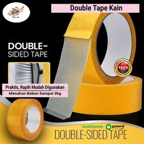 Jual Double Tape Kain Dua Sisi Kuning Bening Kuat Tanpa Bekas Lakban ...