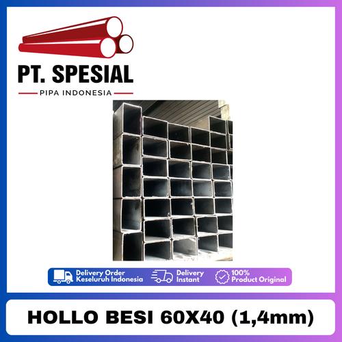 Jual Besi Hollo 6x4 / Hollow Hitam / Hollo Besi 60x40 Tebal 1.4mm (100 ...