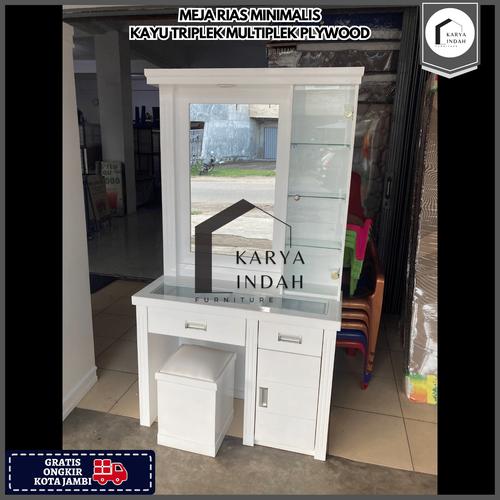 Jual Meja Rias KAYU TRIPLEK MULTIPLEK PLYWOOD KACA RIAS LAMPU PUTIH ...