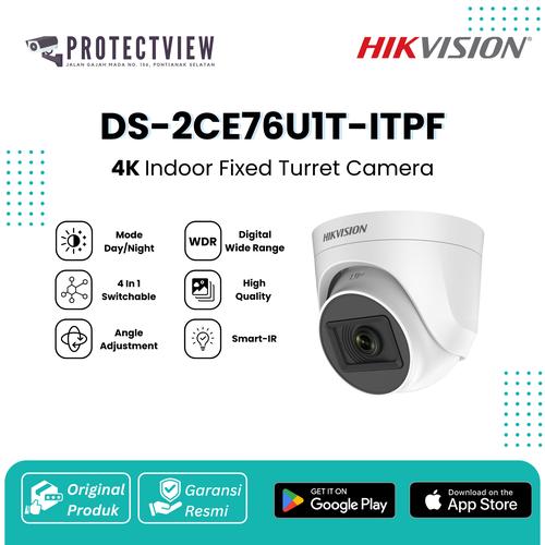 Jual Hikvision DS-2CE76U1T-ITPF 8MP 4K TURBO HD TURRET Indoor Camera - Kota Pontianak - Protect ...