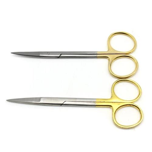 Jual Stainless Steel Dental Surgical Scissors Straight/Curved Tip Gold ...