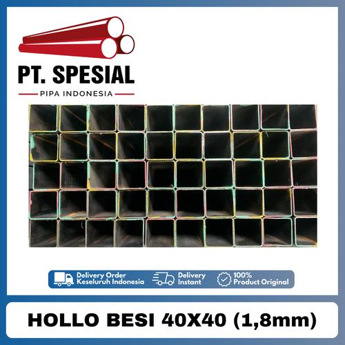 Jual Besi Hollo Hitam 4x4 / Hollo Besi 40x40 / Ukuran Tebal 1.8mm ...