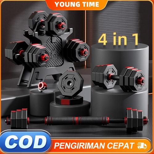 Jual Dumbell Set 30kg/40KG Barbel 4 in1 PVC Alat Olahraga Angkat Besi ...