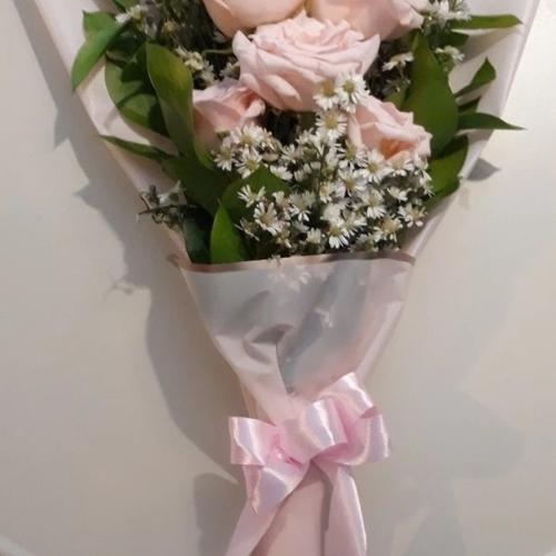 Jual HAND BOUQUET ROSE | BUKET BUNGA SEGAR MAWAR PUTIH / SOFT PINK ...