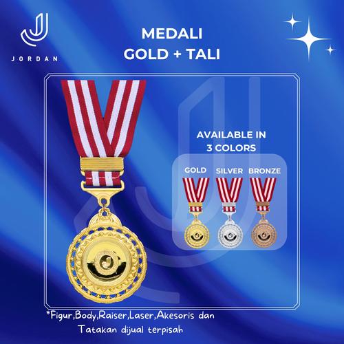 Jual Medali Set + tali 3 Warna, Medali + aksesoris, Medali Gold + tali ...