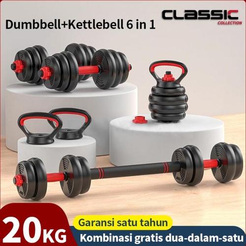 Jual Dumbbell Set 20Kg Peralatan Fitness Bisa Disambung Tiang Angka ...