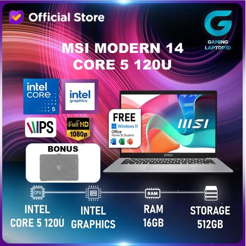 Promo MSI Modern 14 F1MG - CORE I5 120U / Core 5 120U Ram 16GB 512GB ...