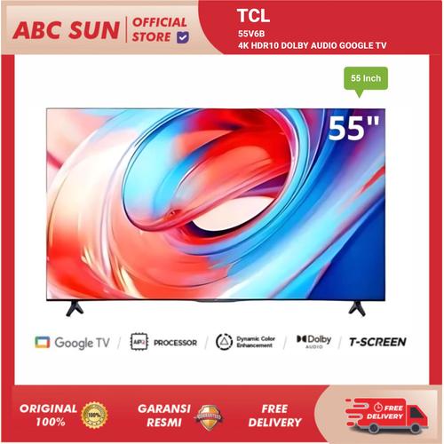 Promo TCL 55V6B Led Tv 55 Inch Uhd 4K Hdr Micro Dimming Google TV Cicil ...