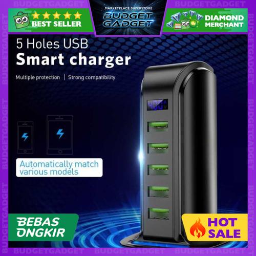Jual USLION Charger USB Smart Charging Station Dock 5 Port 4A - US04 - Jakarta Barat ...