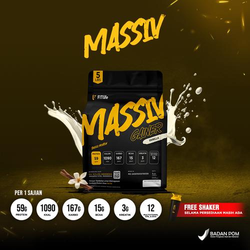 Promo FITlife Massiv Gainer 5 lbs 2260 gram (MPro Upgraded) - Vanilla ...