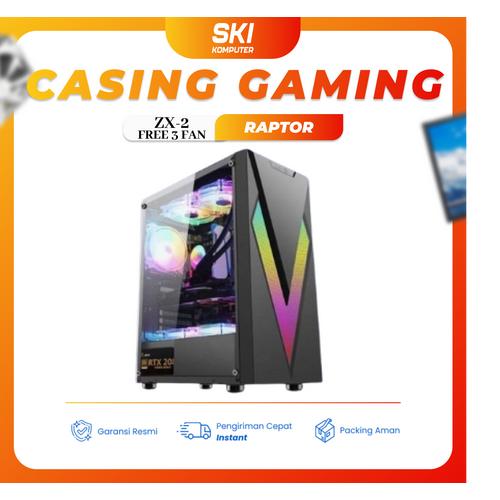 Jual Casing Gaming Raptor ZX-2 ATX Free 3 Fan Casing - Wrap/Bubble ...