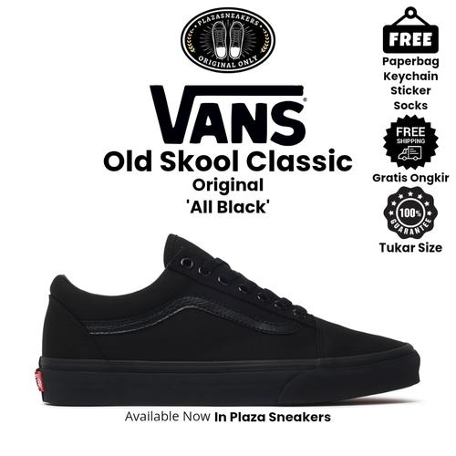 Jual Sepatu Vans Old Skool Classic Full Black Sneakers Pria Wanita ...