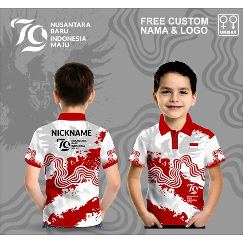 Jual kaos hut kemerdekaan ri 79 baju jersey dirgahayu kemerdekaan indonesia anak berkerah lengan ...