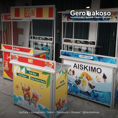 Jual Booth Portable / Gerobak Lipat Ice Cream & Es teh - 100x50+Atap ...