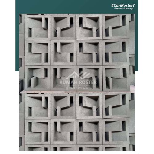 Jual Roster Beton Minimalis/Roster Minimalis Motif Pacul Abu (2 Muka ...