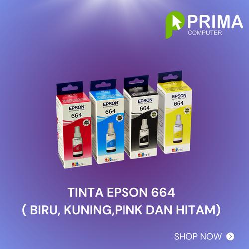 Jual Tinta Epson Original 664 Cyan Magenta Yellow Black - Kuning - Kota ...