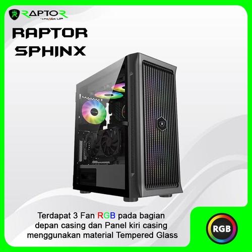 Jual CASING GAMING RAPTOR SPHINX - INCLUDE 3 FAN RGB ROVER - Jakarta ...