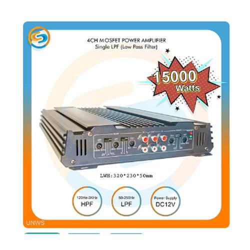 Jual AMPLI 4CH MOSFET POWER AMPLIFIER SINGLE LPF 15000WATTS UNWS ...