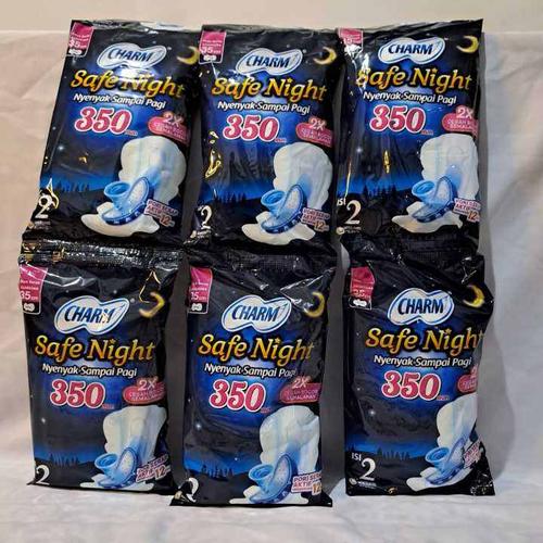 Jual 1 Renceng Charm Safe Night Isi 10 Sachet x 35 Cm Isi 2 Pads ...