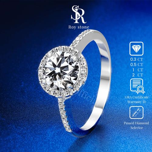 Promo RoyStone - Cincin Fleur Moissanite Lapis Emas 18K [Sertifikat GRA ...