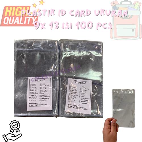 Jual Plastik ID Card / Plastik Name Tag Holder Ukuran 9 x 13 cm Isi 100 ...