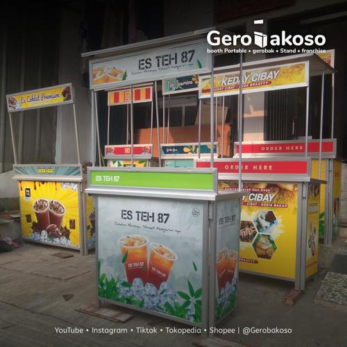 Jual Booth Portable / Gerobak Lipat Es teh + Atap - 80x50, Polos - Kab ...