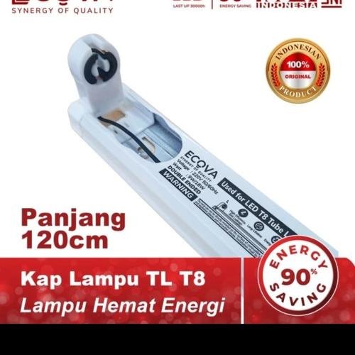 Jual Housing Kap Lampu TL LED ECOVA 60cm 120cm Kap TL LED Double Ended ...