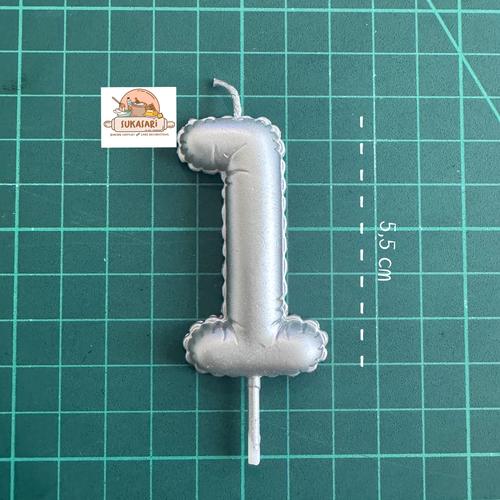 Jual Lilin Angka Balon Silver HBD Happy birthday Candle 0123456789 ...