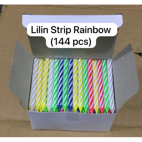 Jual Lilin Spiral Ulir Rainbow BOX (isi 144 pcs) Ulang Tahun Birthday ...