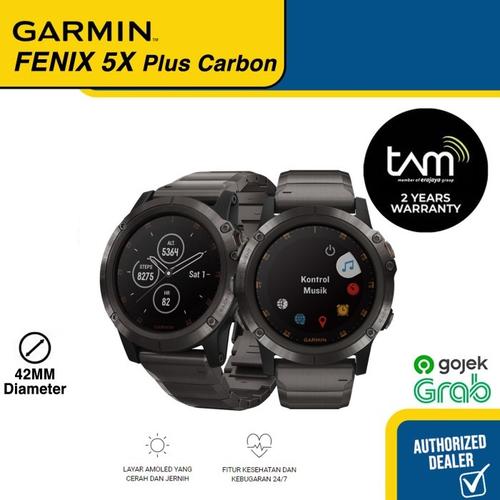 Jual Garmin Fenix 5X Plus Carbon Gray DLC Titanium with DLC Titanium ...