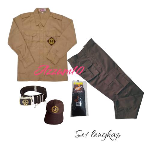 Jual set lengkap baju pramuka tangan kancing panjang celana pramuka ...