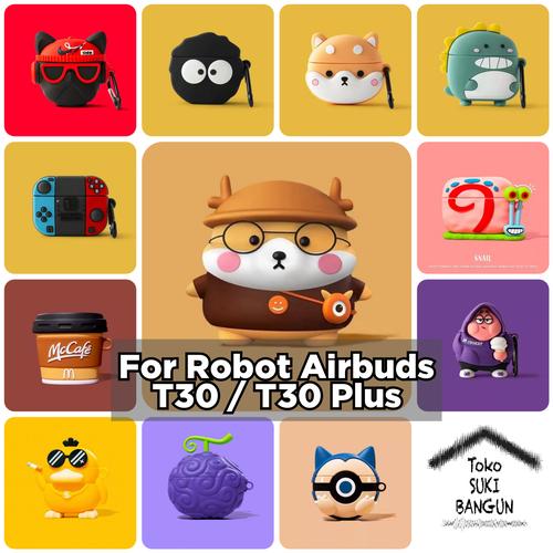 Jual Case Robot Airbuds T30 TWS Buds Rubber CUTE CARTOON Cover Casing ...