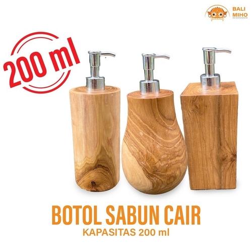 Jual Tempat Shampo Kayu Jati 250 ml - Botol Sampo Kayu - Wadah Sabun ...