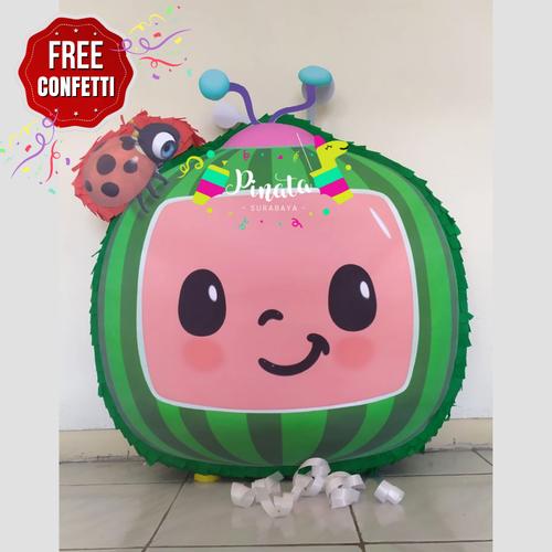 Jual Pinata ulang tahun Print Cocomelon coco melon pukul / tarik - 70cm ...