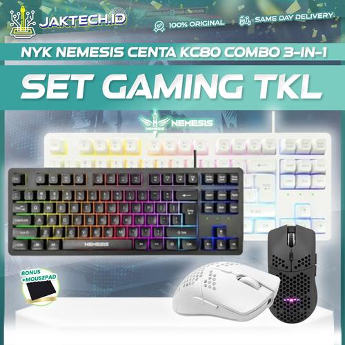 Jual NYK Nemesis Centa KC80 Keyboard Mouse Gaming Combo 3in1 Bundle TKL Set | Garansi Nasional 1 ...