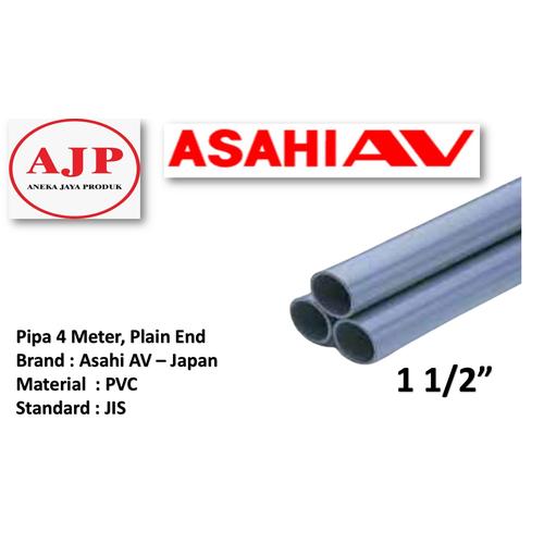 Jual PIPA PVC 4 METER/LGTH PLAIN END JIS / ASAHI / 1 1/2 INCH - Jakarta ...