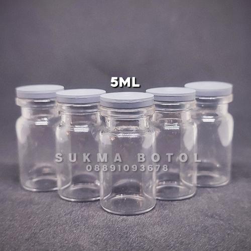 Jual Botol Vial Kaca 5ml / 8ml / 10ml / 12ml Tutup Karet - 5 ML - Kota ...
