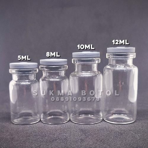 Jual Botol Vial Kaca 5ml / 8ml / 10ml / 12ml Tutup Karet - Kota Depok ...