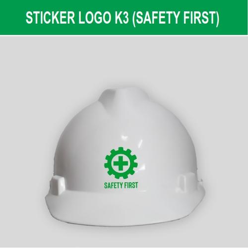 Jual Sticker Tranparan logo K3 safety first Helm Proyek / Logo Safety ...