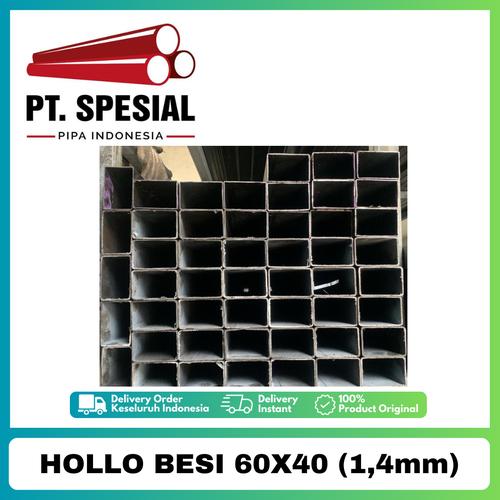 Jual Besi Hollo 6 x 4 / Hollow Hitam / Hollo Besi 60 x 40 Tebal 1.4mm ...